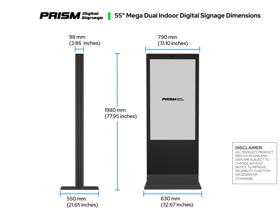 49" - 55" Mega Dual Indoor Digital Signage – PRISM Digital Signage