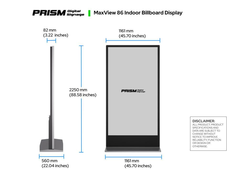MaxView 86 Indoor Billboard Display – PRISM Digital Signage